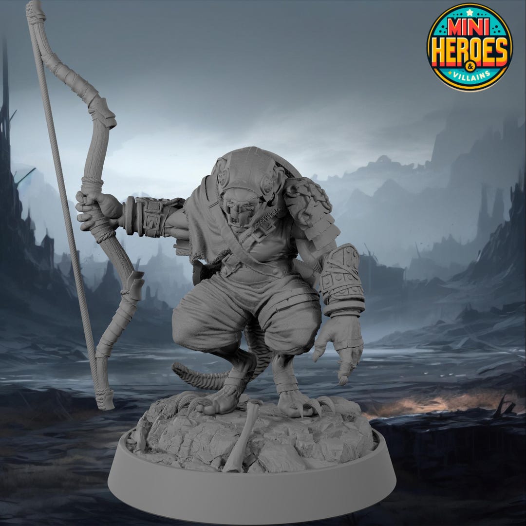 Ratfolk Archer Miniature in Leather Armor Ready for Adventure Ideal for ...