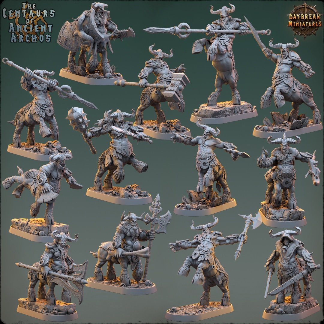 Amazingly Detailed Centaur Miniatures for RPG Gaming Abs-like Resin 3D ...