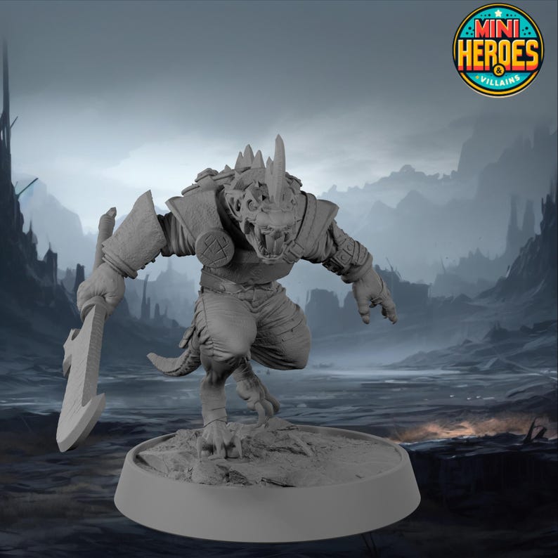 Muscular Ratfolk Miniature in Heavy Armor With Halberd Perfect for ...