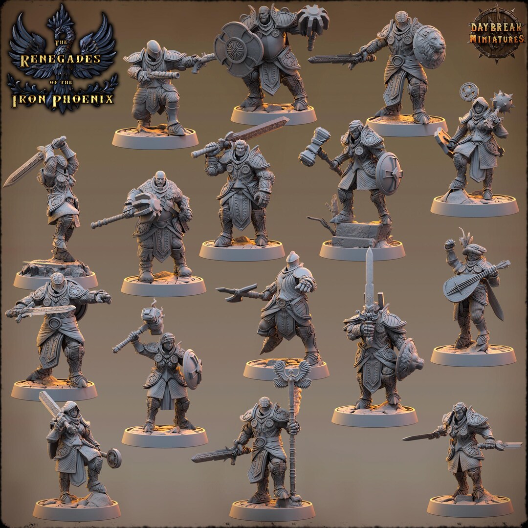 The Renegades of the Iron Phoenix Set 2 Human Miniatures for Tabletop ...