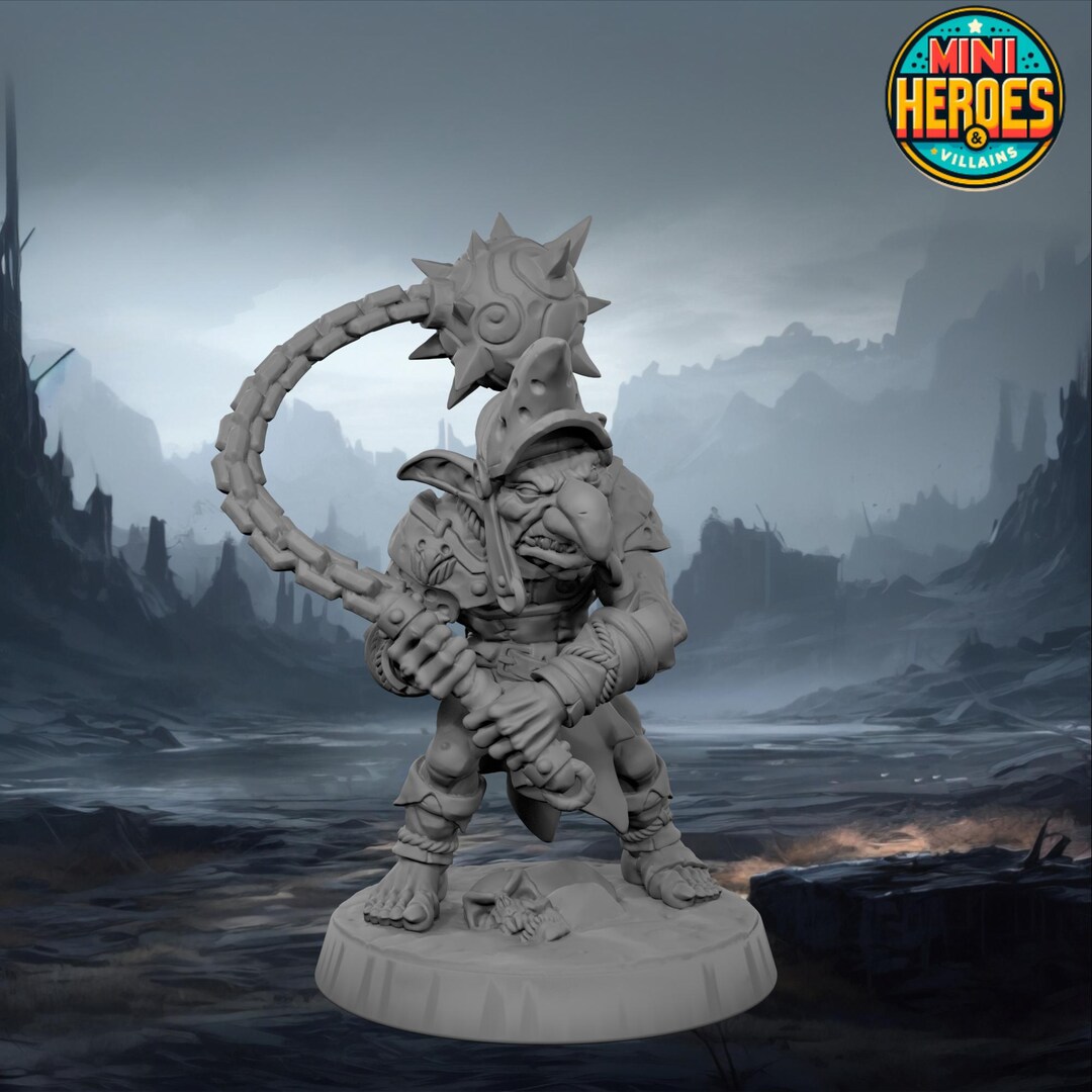 Unique Goblin Warrior - Flail - Two-handed Sword - Helmet Option ...