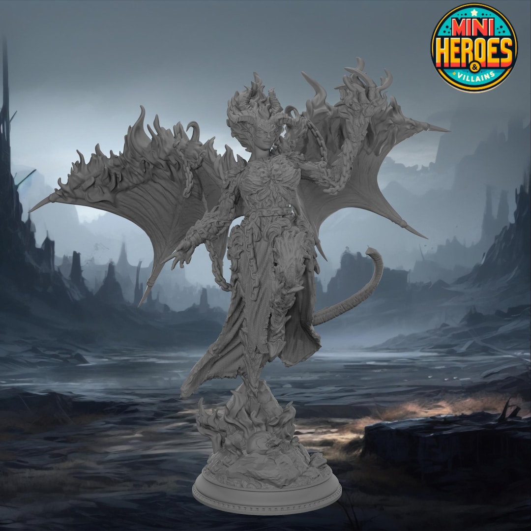 Female Flame Demon Fire Angel Chains and Shackles Demon Powerful Femal ...