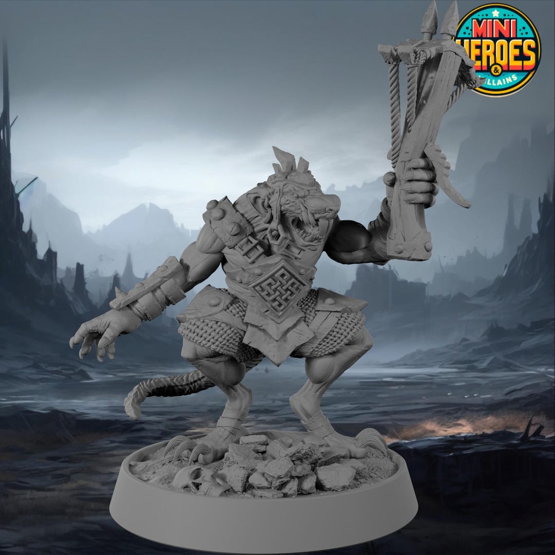 Ready-for-battle Ratfolk Miniature With Crossbow Perfect for TTRPG ...