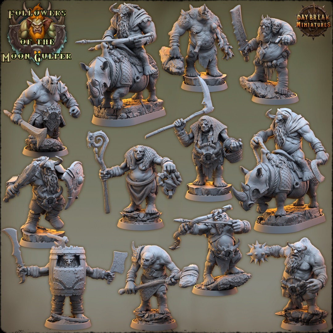 Follwers of Moon Gulper 1 Ogres RPG Tabletop Gaming Miniature D&D ...