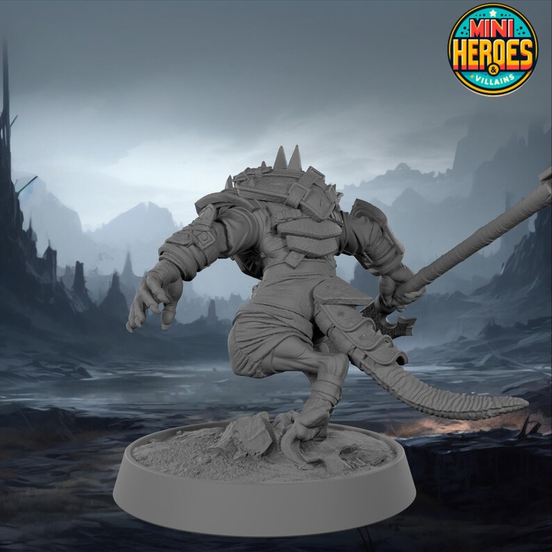 Muscular Ratfolk Miniature in Heavy Armor With Halberd Perfect for ...