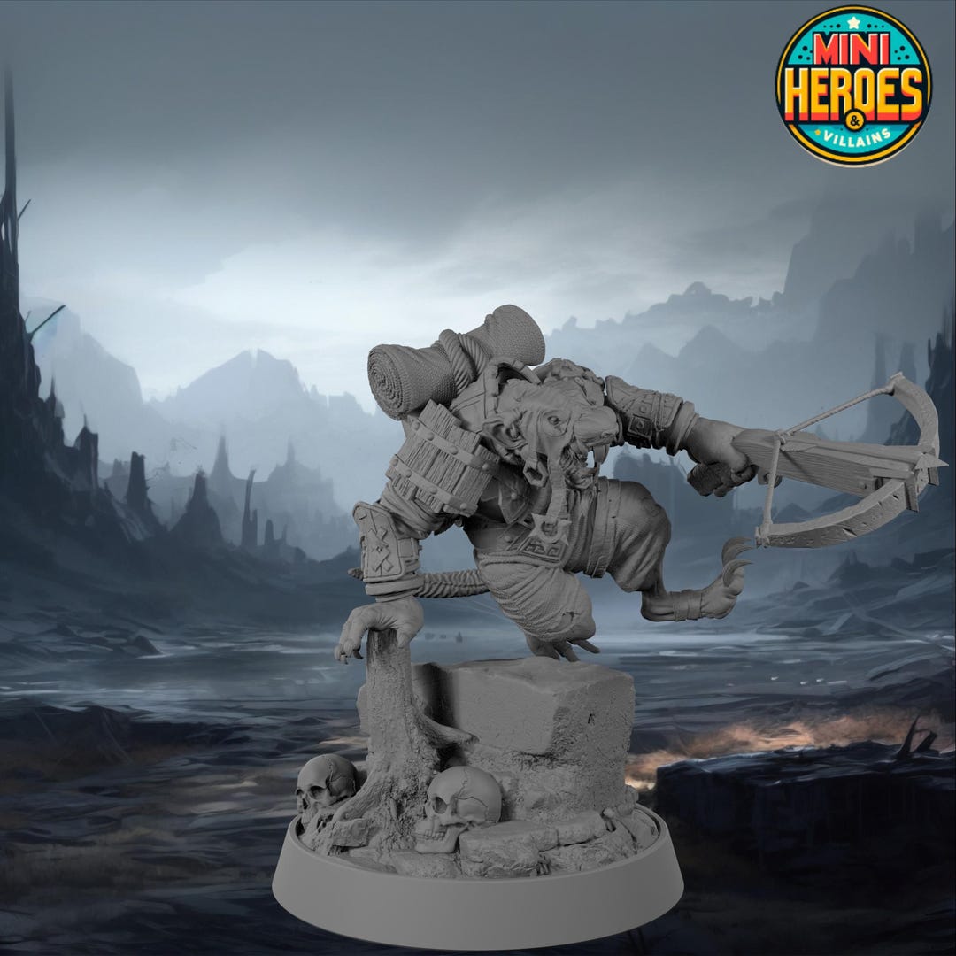 Dynamic Ratfolk Miniature: Adventurous Pose With Crossbow Perfect for ...