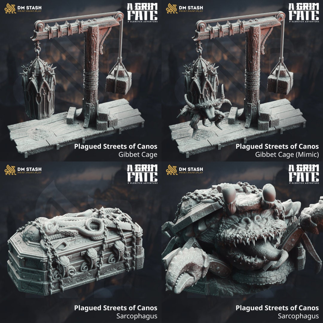 Grim Fate Miniature Set: Terrain and Mimics - Etsy