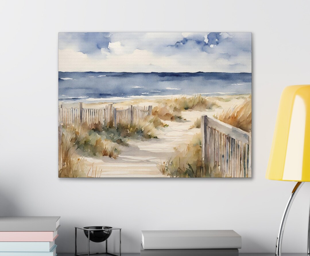 Cape Cod Watercolor Canvas Print, Watercolor Art, Beach Walkway to ...