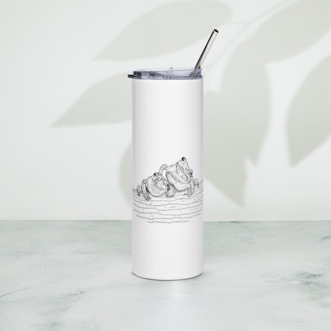 Pointillism Frogs on a Log Stainless Steel Tumbler - Etsy
