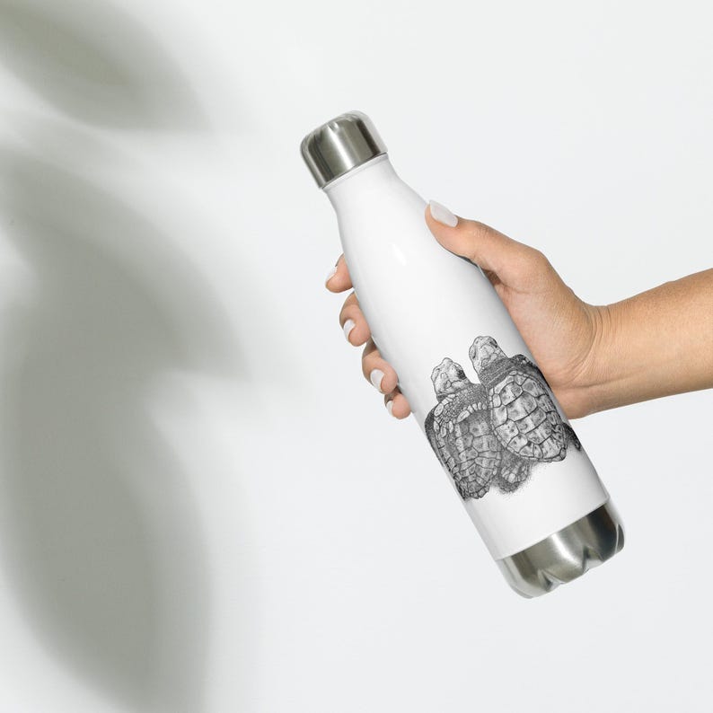 Pointillism Sea Turtles Stainless Steel Water Bottle - Etsy