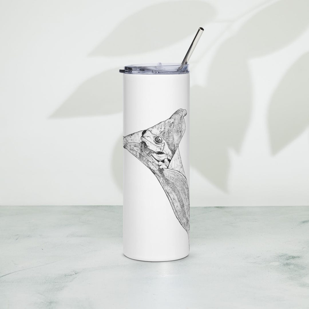 Pointillism Frog in A Flower Stainless Steel Tumbler - Etsy