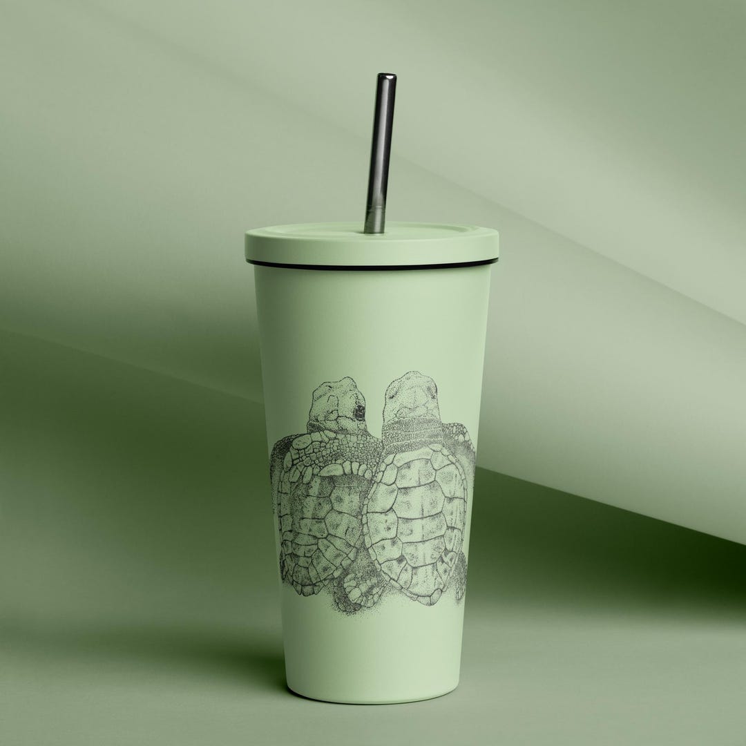 Pointillism Sea Turtles Insulated Tumbler With Straw - Etsy