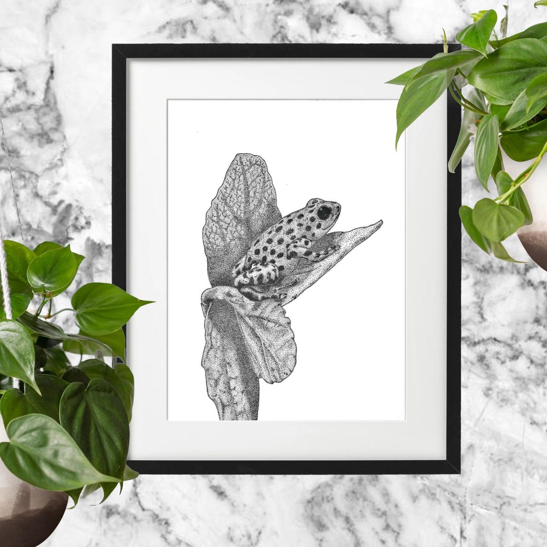 Pointillism Poison Dart Frog Print - Etsy