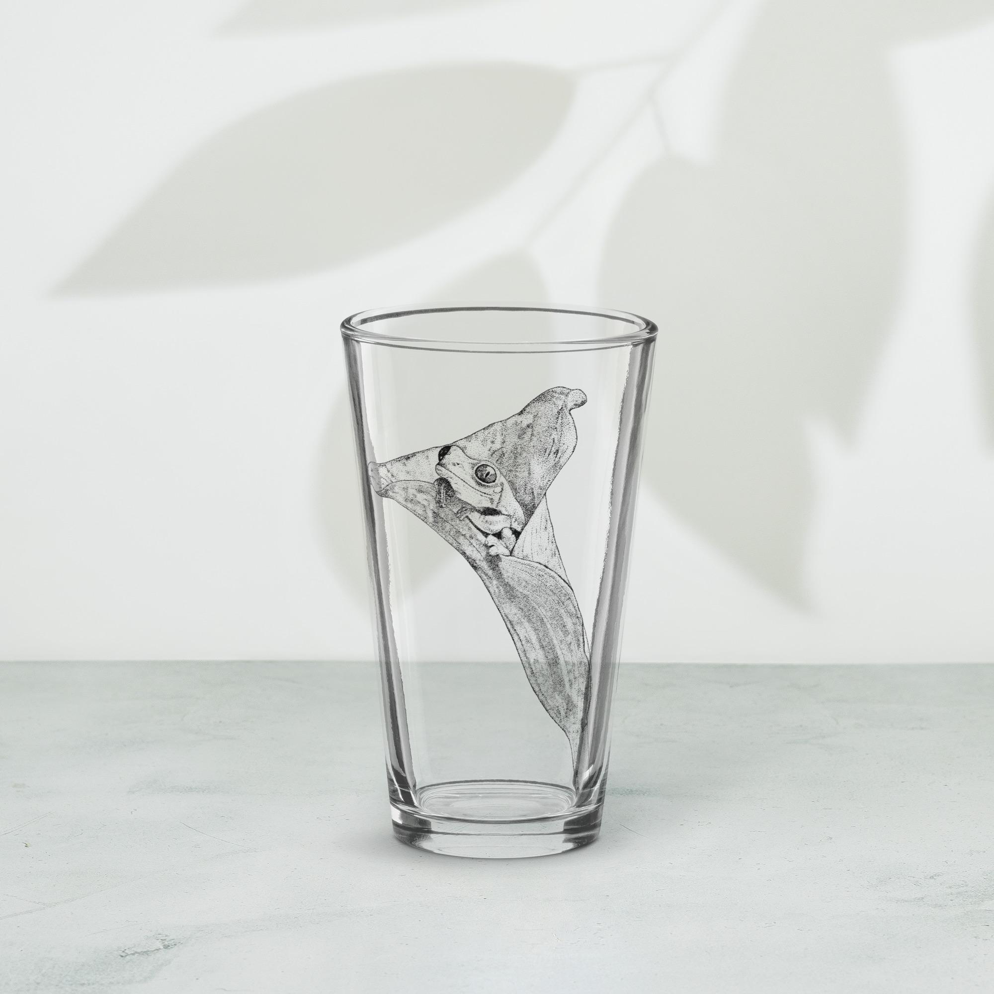 Pointillism Frog in A Flower Pint Glass - Etsy