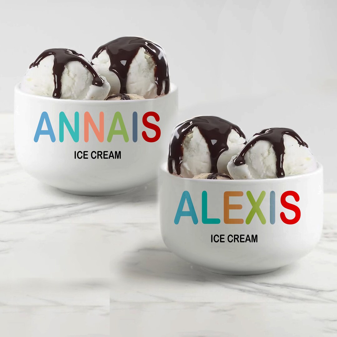 Custom Ice Cream, Personalized Ice Cream Kids Bowl, Bowl Birthday Gifts ...