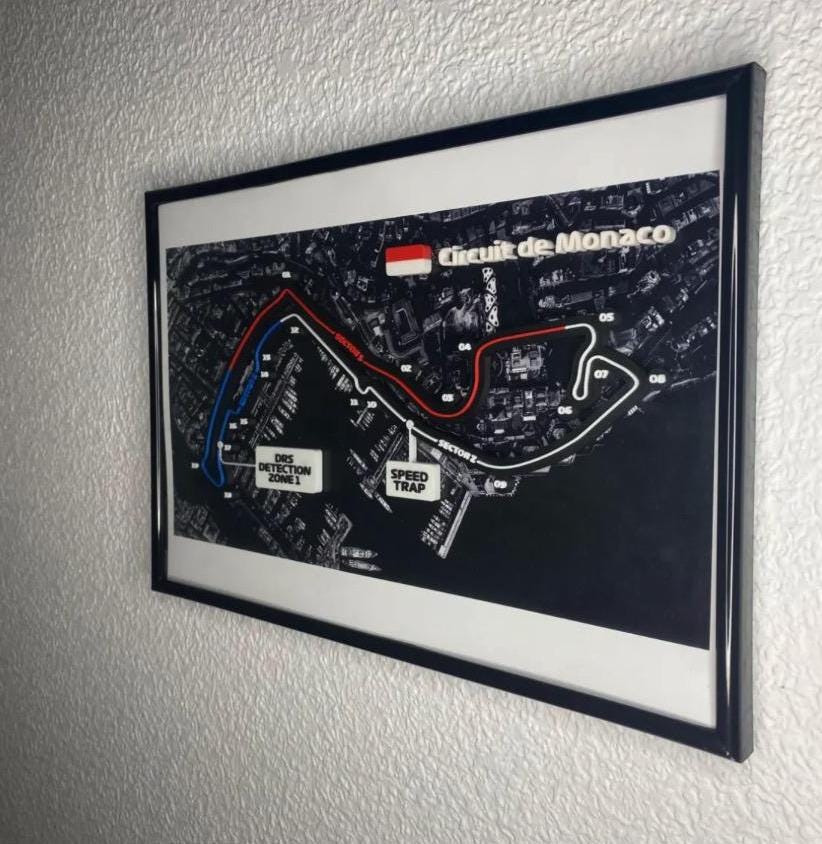Monaco F1 Track 3D Map on Aerial City Photo Framed Wall Art Ideal for ...