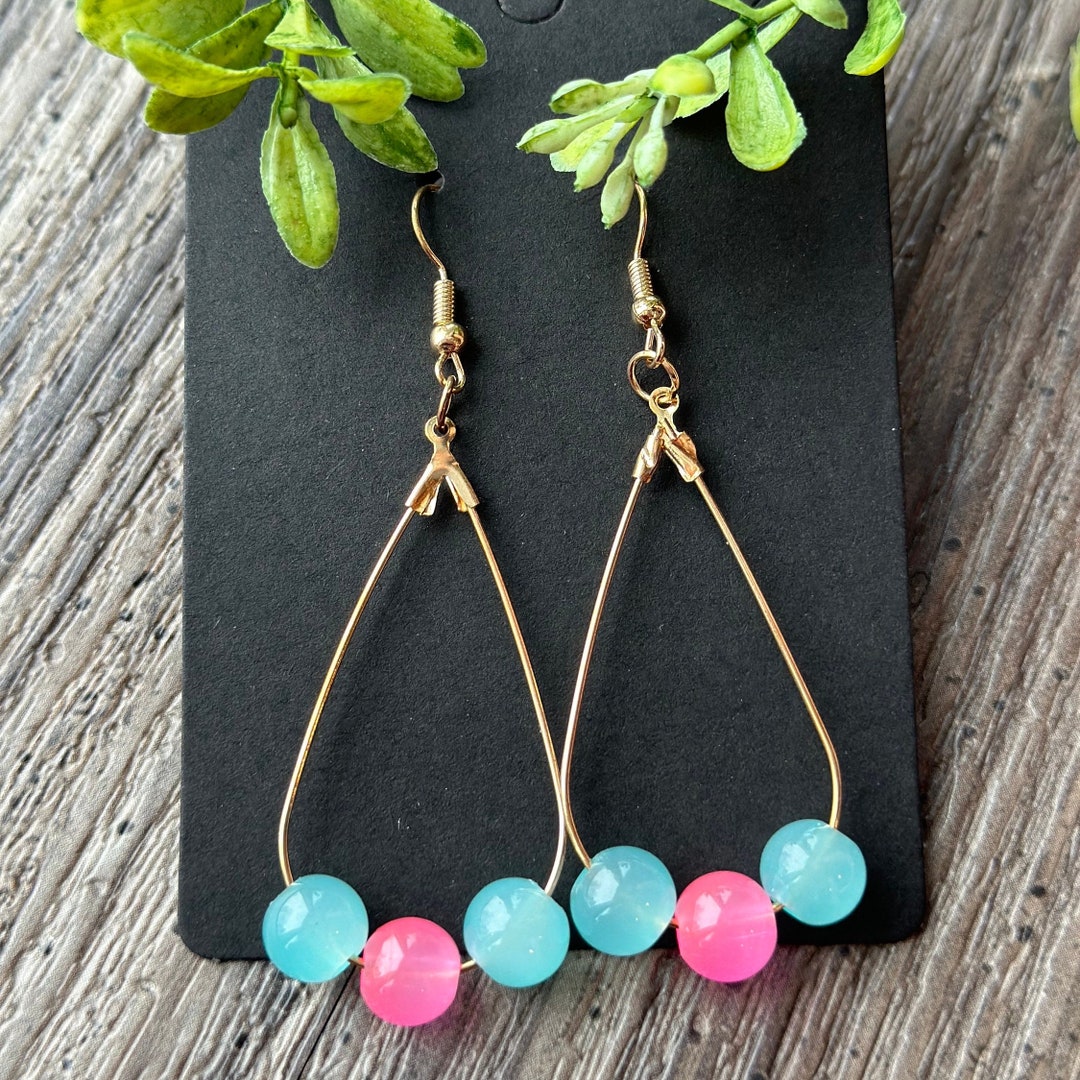 Handmade & Kid-made Baby Shower Teardrop Earrings - Etsy