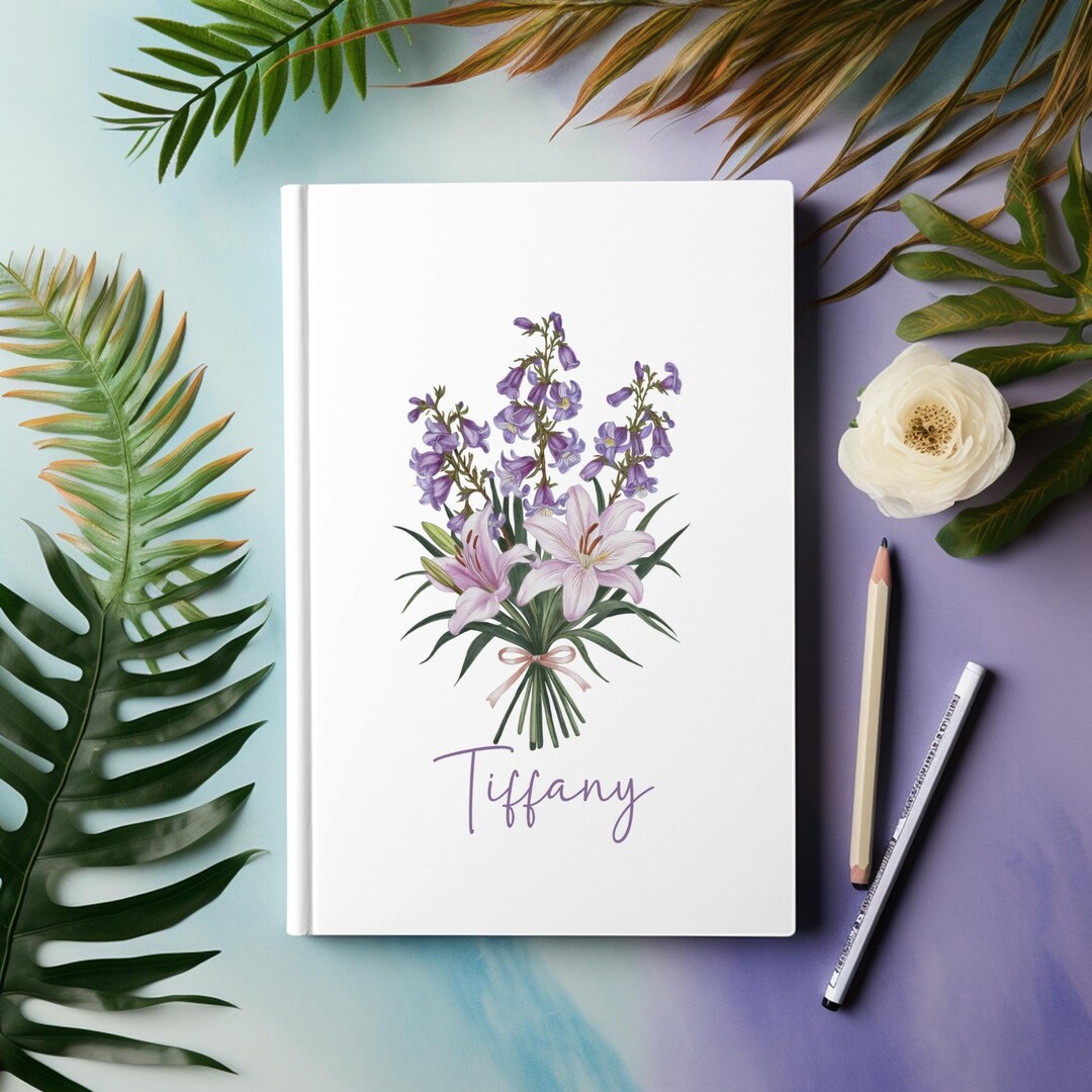 Personalized Birth Flower Journal Custom Birth Month Flower Bouquet ...