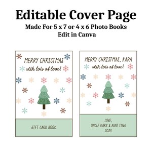Editable Gift Card Book Christmas, Canva Printable Gift Card Book, 5x7 ...
