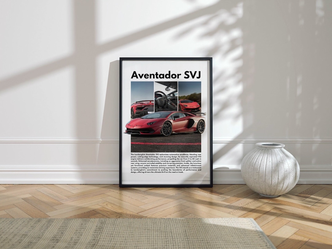 Lamborghini Aventador SVJ Poster Automotive Wall Art Racing Prints Car ...