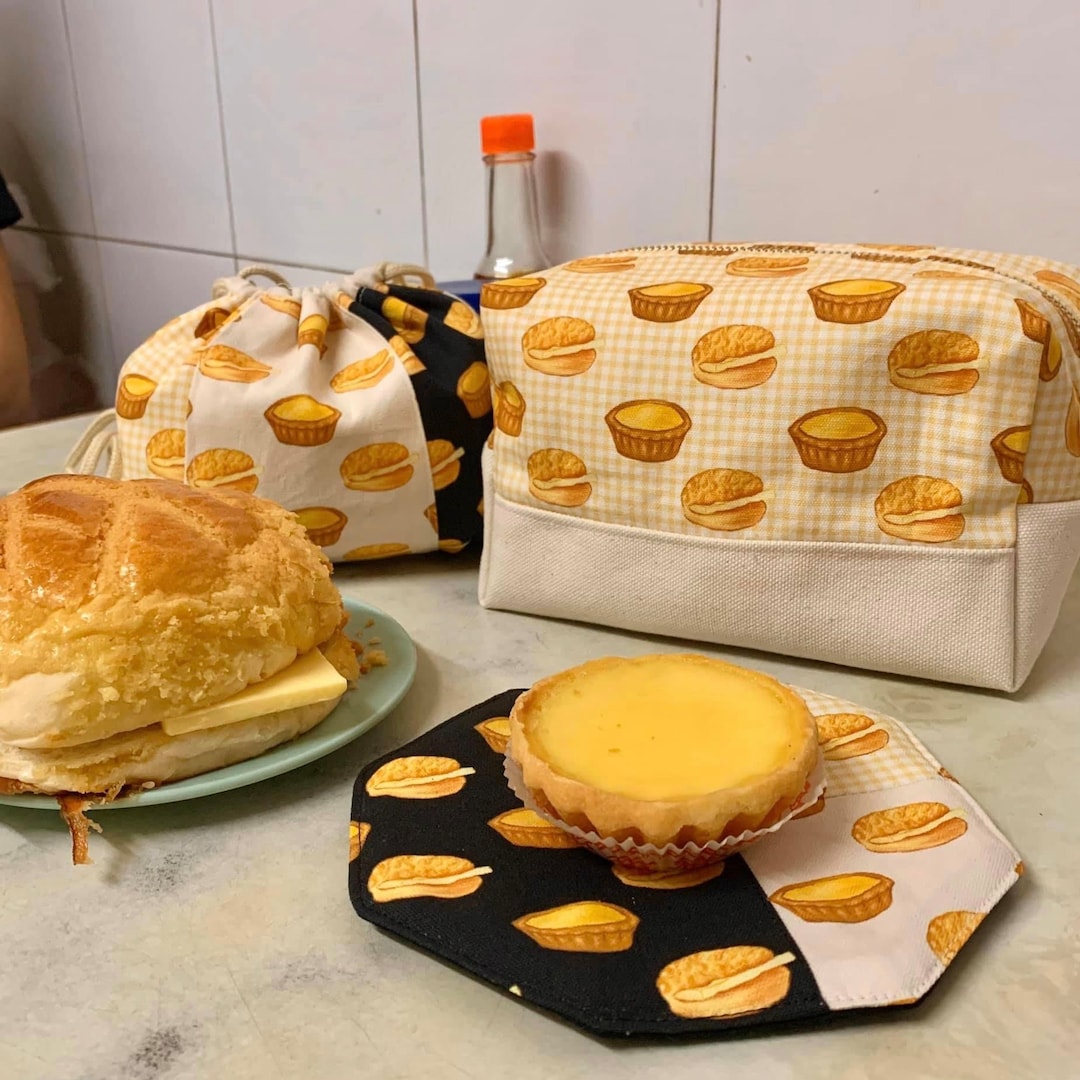 KT Fabric | Egg Tart & Pineapple Bun Hong Kong Cotton Printed Oxford ...