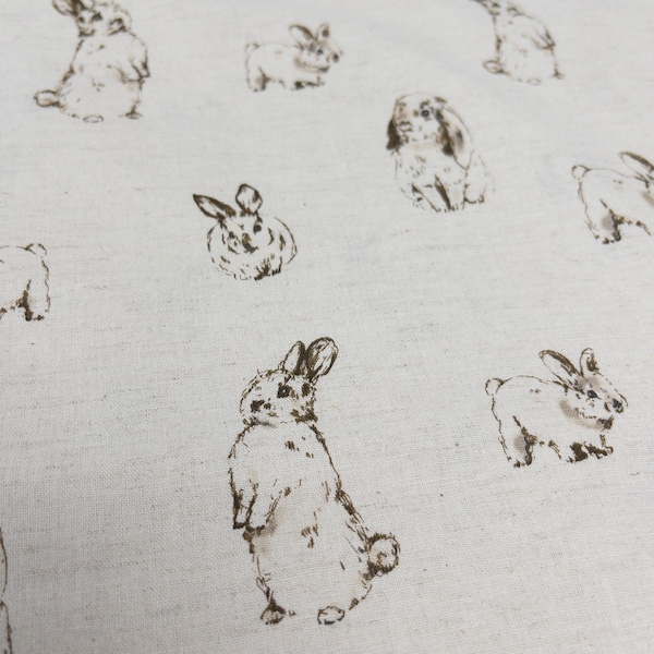 Rabbit Print Fabric - Etsy