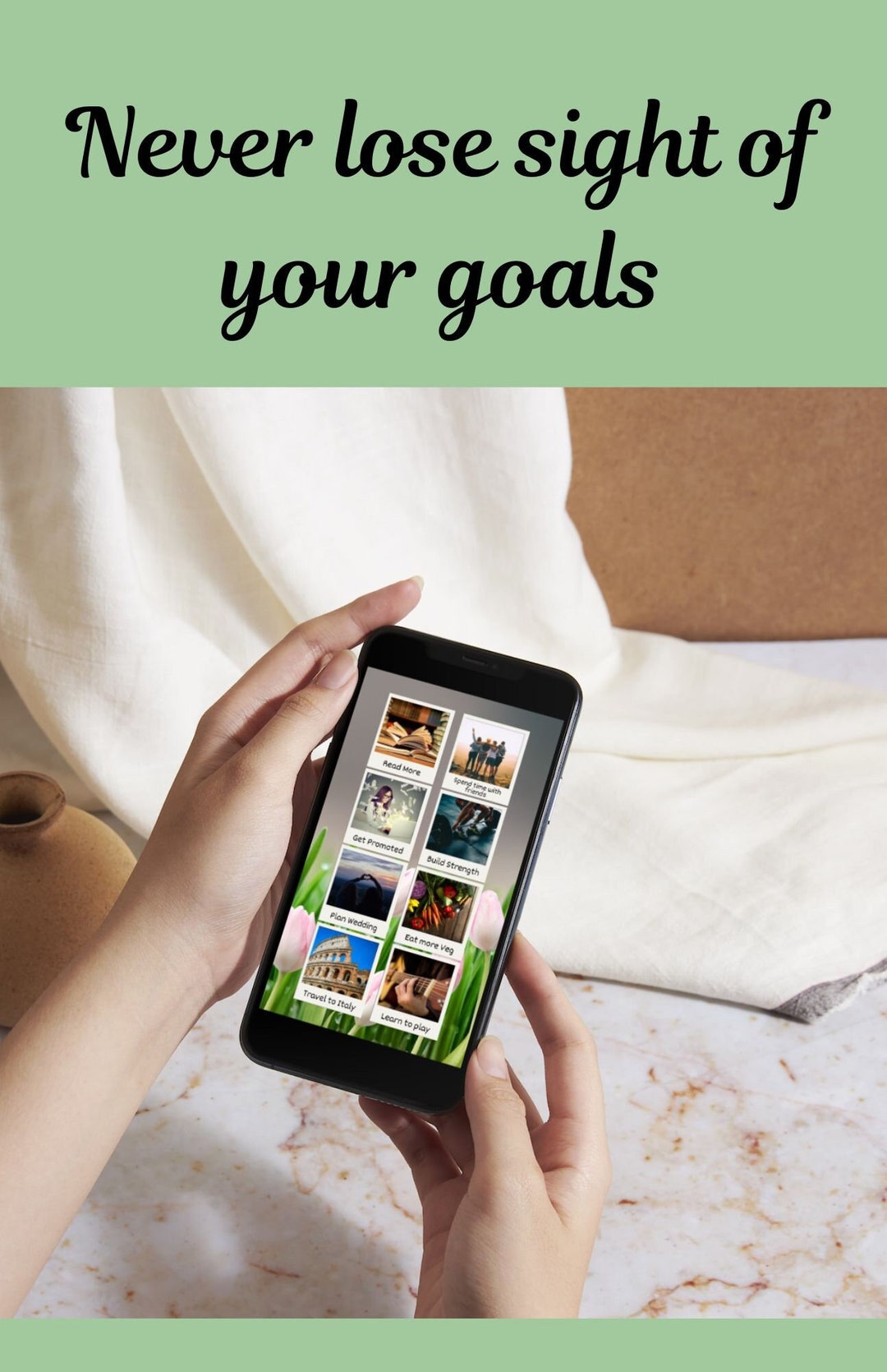 Customizable Goal Setting Spring Tulip Phone Wallpaper Template on ...