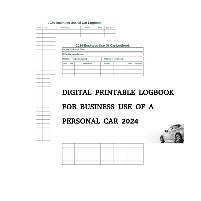 Printable PNG Files 2024 Business Use of Personal Car Logbook IRS ...
