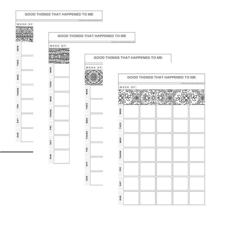 Printable PNG Files Weekly Positive Moments Tracker With Coloring ...