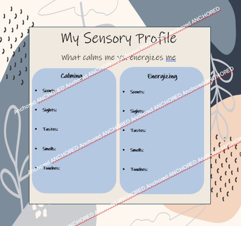 Sensory Profile Printable - Etsy