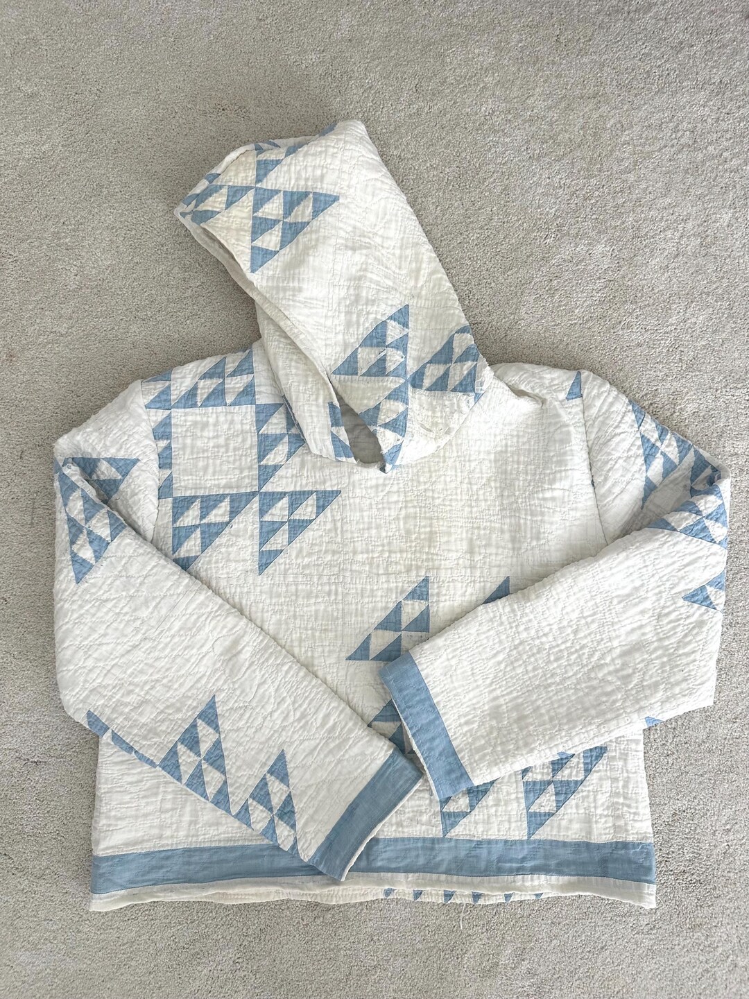 Actually Romantic** Vintage Quilt Hoodie - Etsy