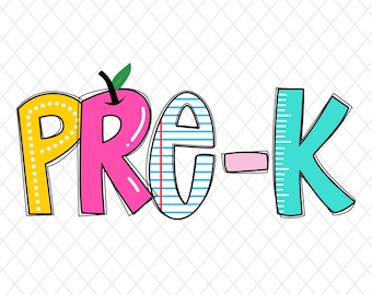 Cute Pre-k Colorful Png, Bright Doodle Png, Pre-k Teacher Png, Back to ...