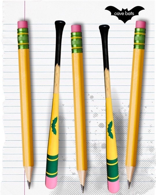 Cave Bats Fully Custom Wood Bat - Pencil Bat Design - Any Model - Any ...