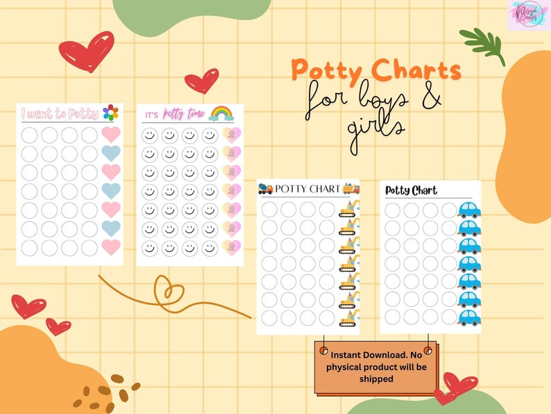 Potty Charts for Boys and Girls - Etsy