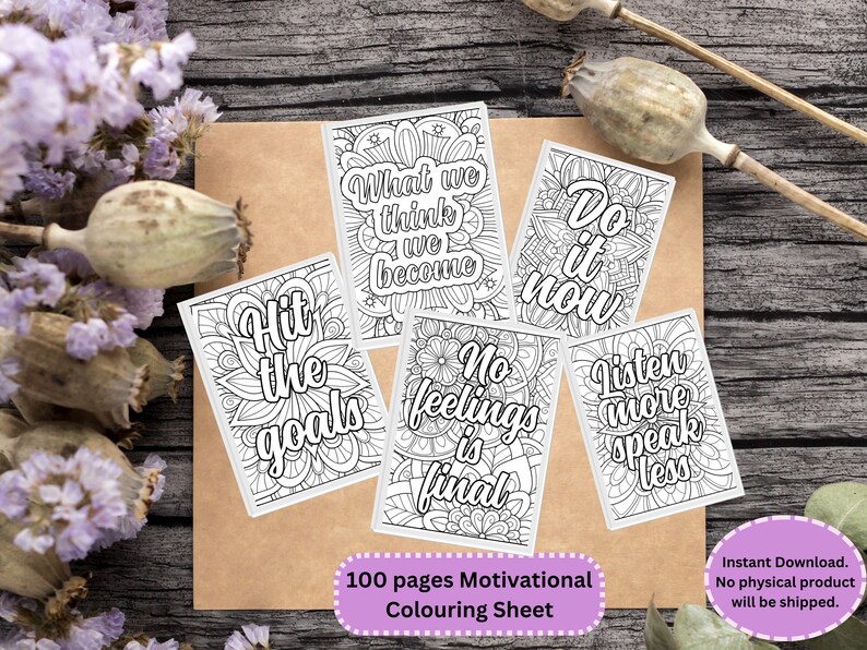 Motivational Quotes Colouring Pages for Adult Teens 100 Colouring Pages ...