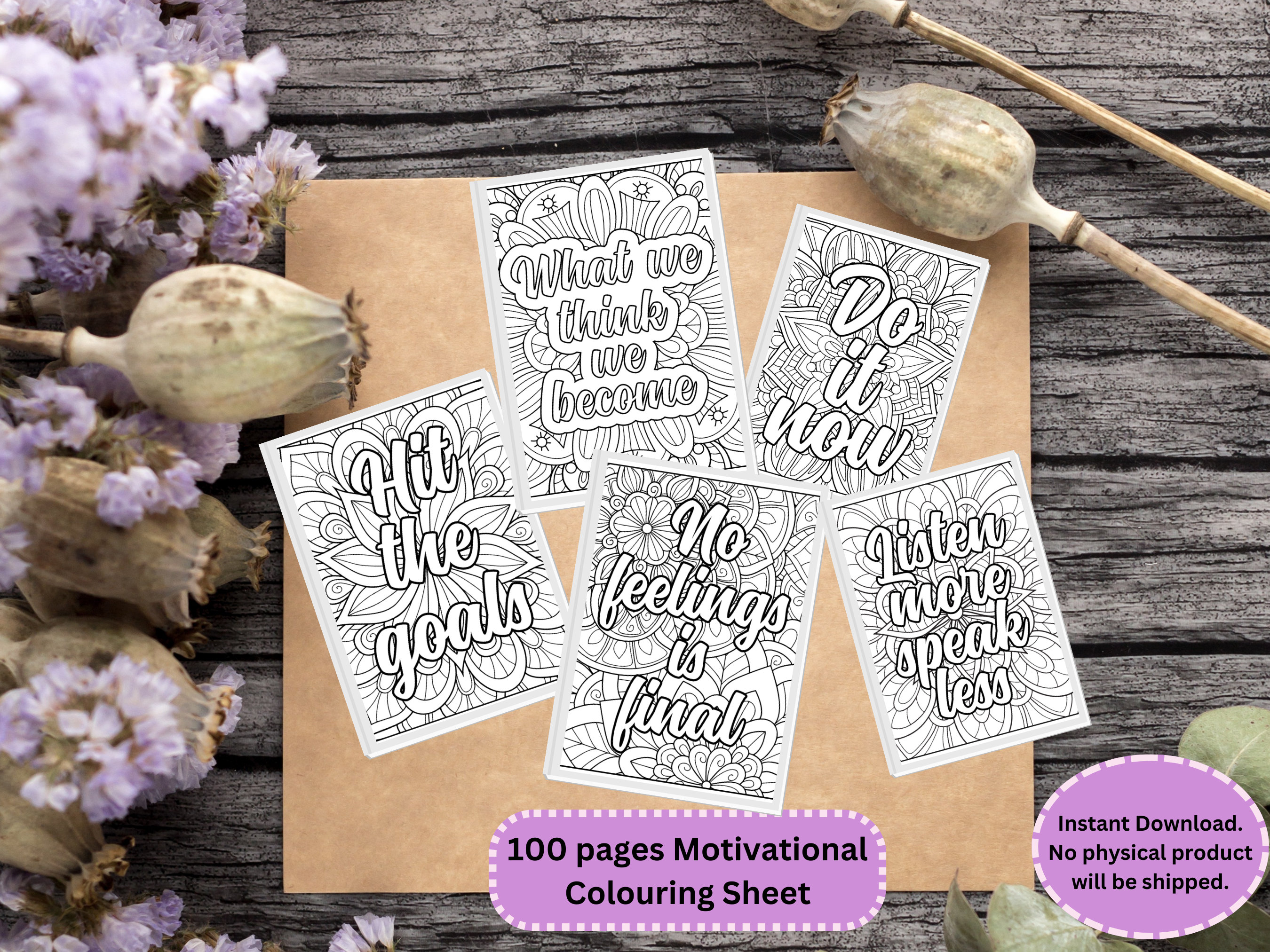 Motivational Quotes Colouring Pages for Adult Teens 100 Colouring Pages ...