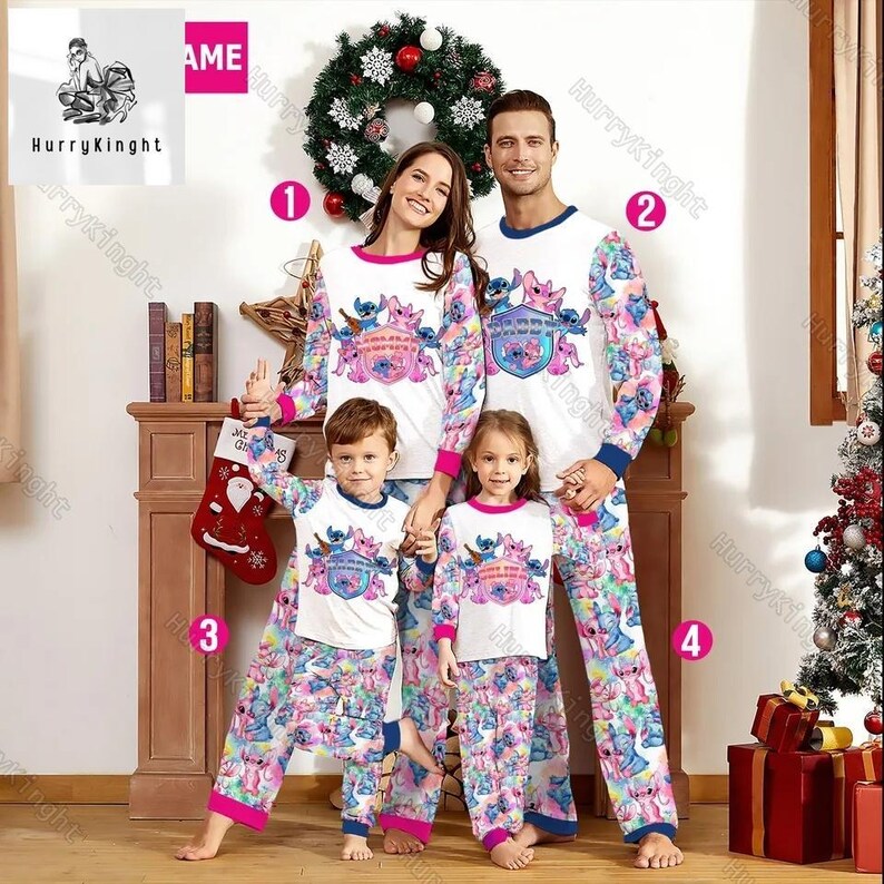 Christmas Stitch and Angel Pajamas Family, Lilo Stitch Pajamas, Disney ...