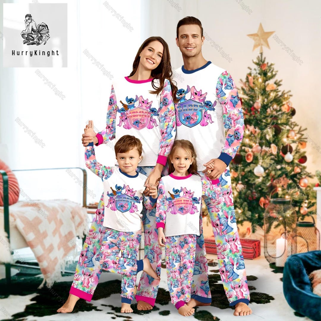 Christmas Stitch and Angel Pajamas Family, Lilo Stitch Pajamas, Disney ...