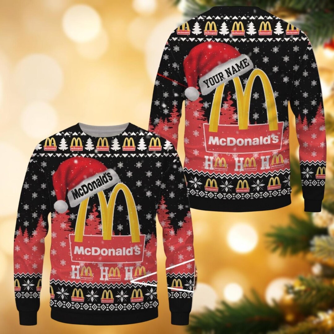 Christmas Mcdonald's Ugly Sweater, Custom Mcdonald Holiday Sweater ...