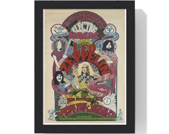 Led Zeppelin Psychedelic Illustration Poster Led Zeppelin Vintage ...