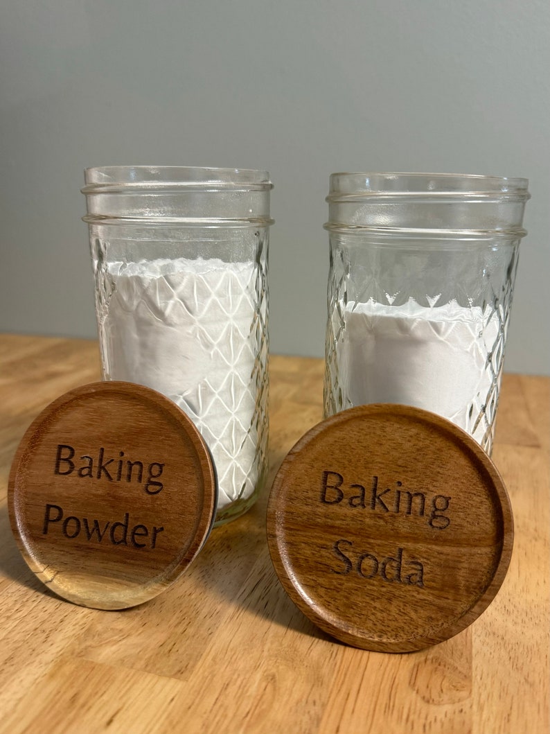 Engraved Acacia Wood Mason Jar Lid: Personalized Herb & Spice Top - Etsy