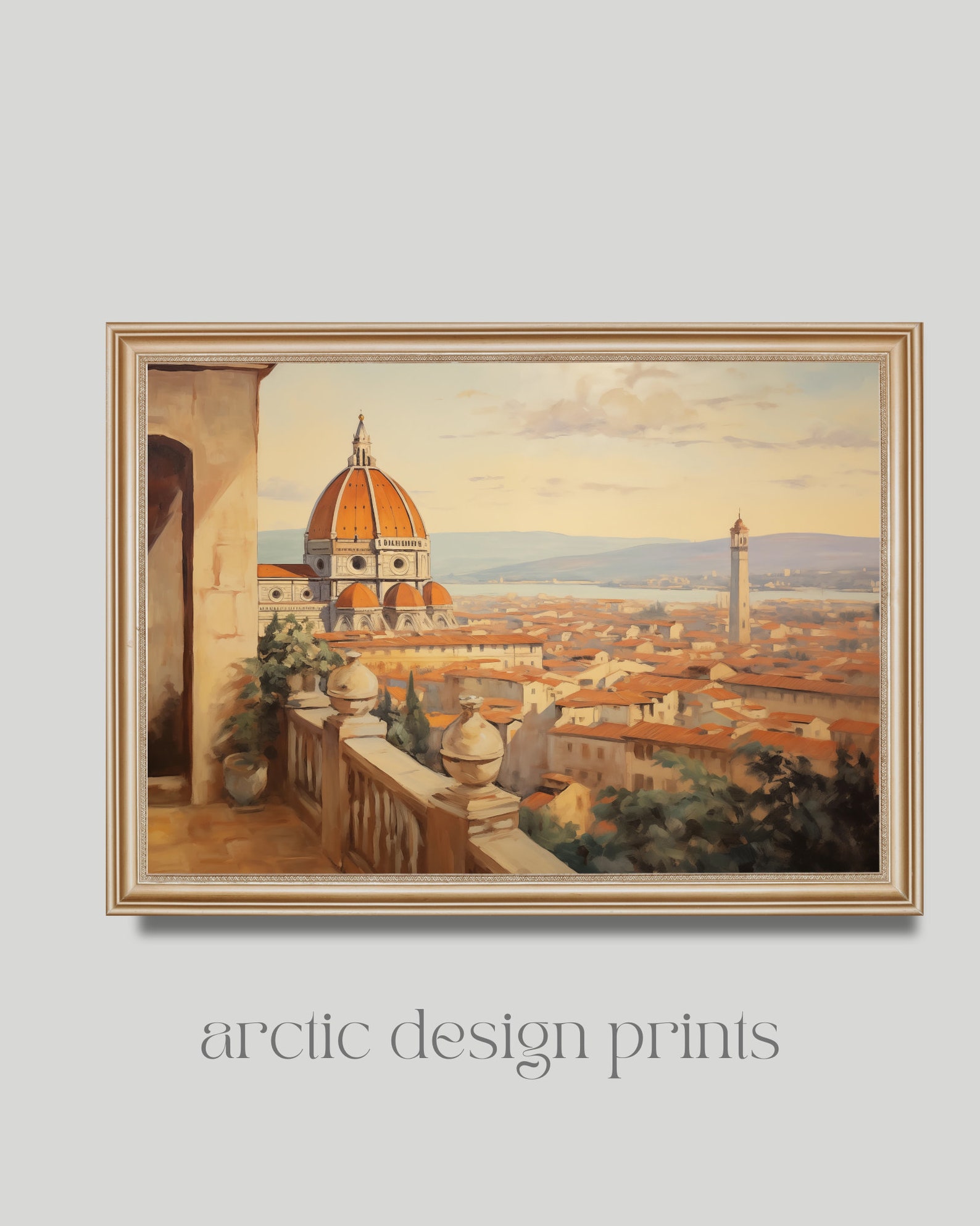 Printable Florence Skyline in Spring Poster Vintage Wall Art Digital ...
