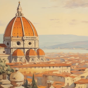 Printable Florence Skyline in Spring Poster Vintage Wall Art Digital ...