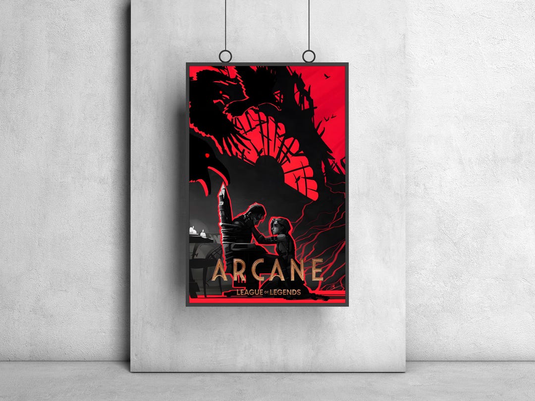 Arcane Noxus Art Jinx Scene in Abandoned Building Black and Red Poster ...