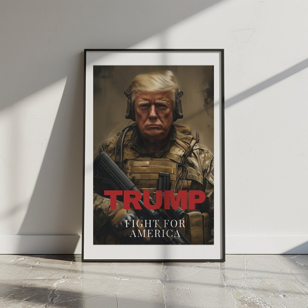 Trump Poster Eclectic Wall Art Fight for America Trump MAGA Trump Print ...
