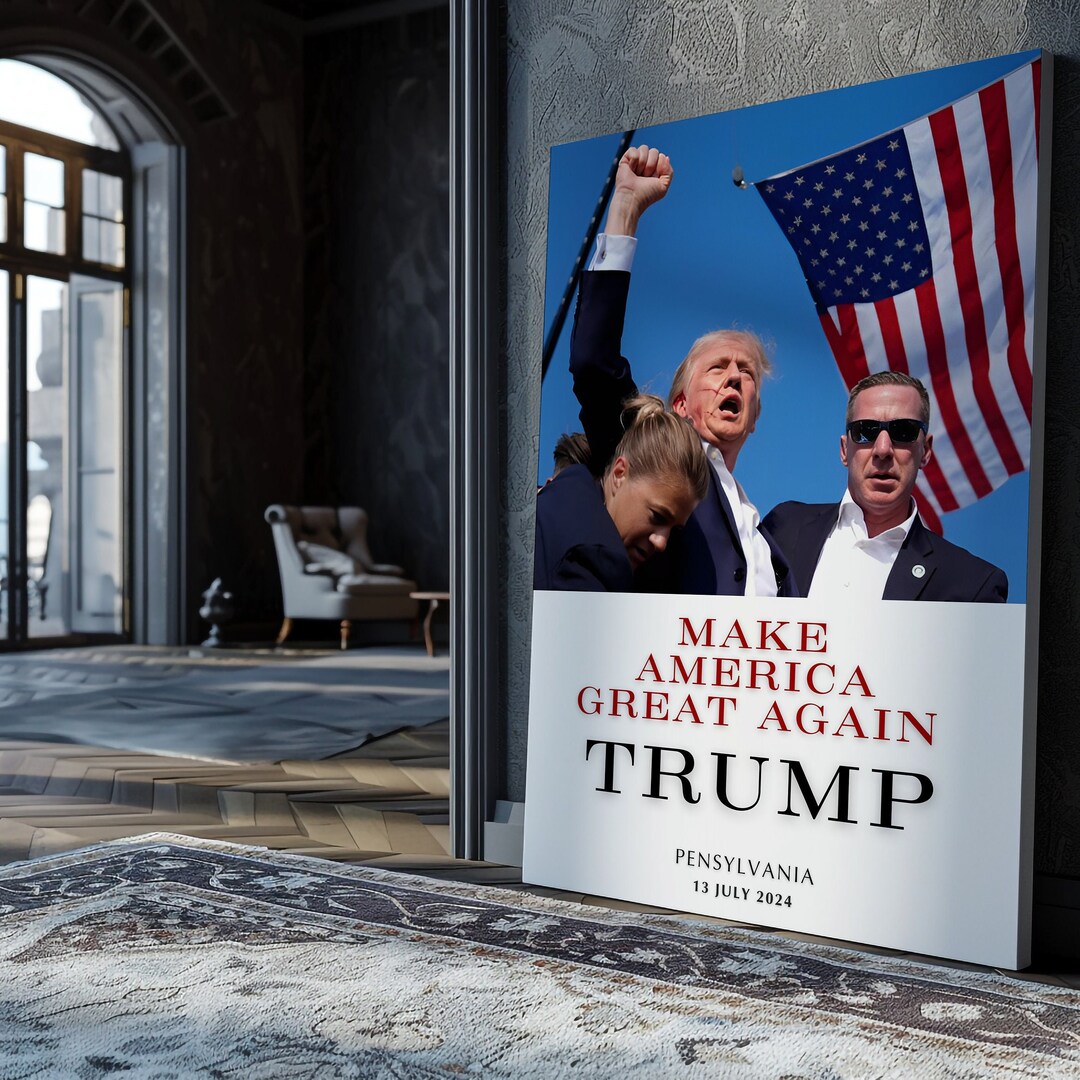Trump Poster | Trump 2024 | Fight Fight Fight | Make America Great ...