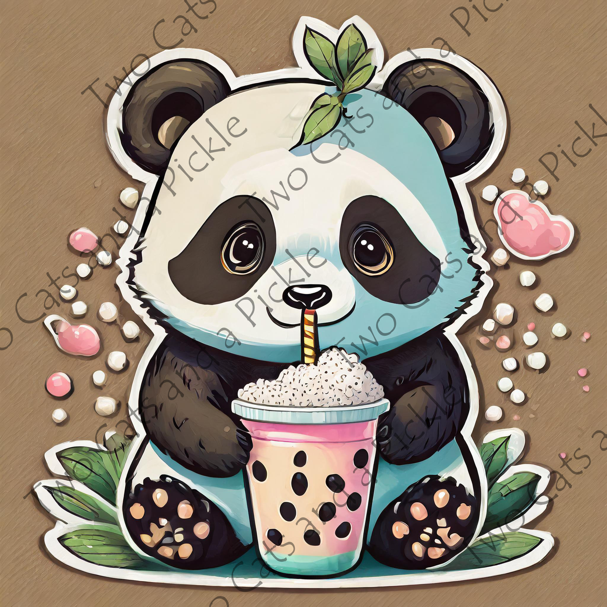 Cute Panda Bear Drinking Boba Tea Clip Art Instant Download - Etsy