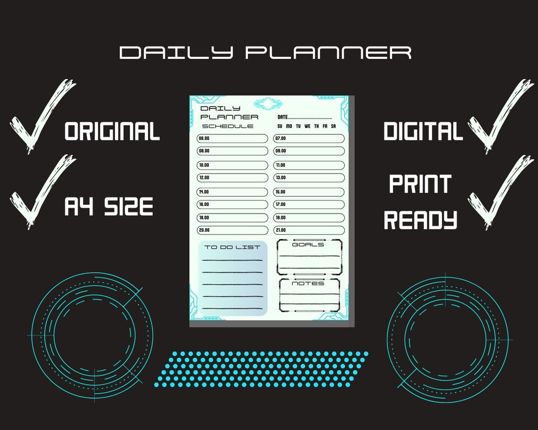 Futuristic Digital Planner Printable Planner Daily Journal for Kids - Etsy