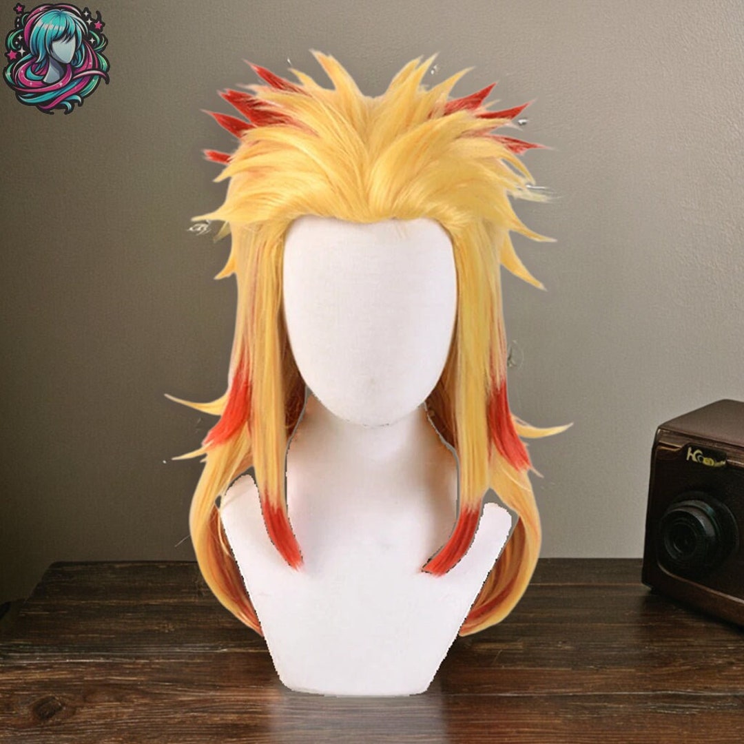 Cosplay Wig / Kyojuro Rengoku / Anime & Cosplay Events - Etsy