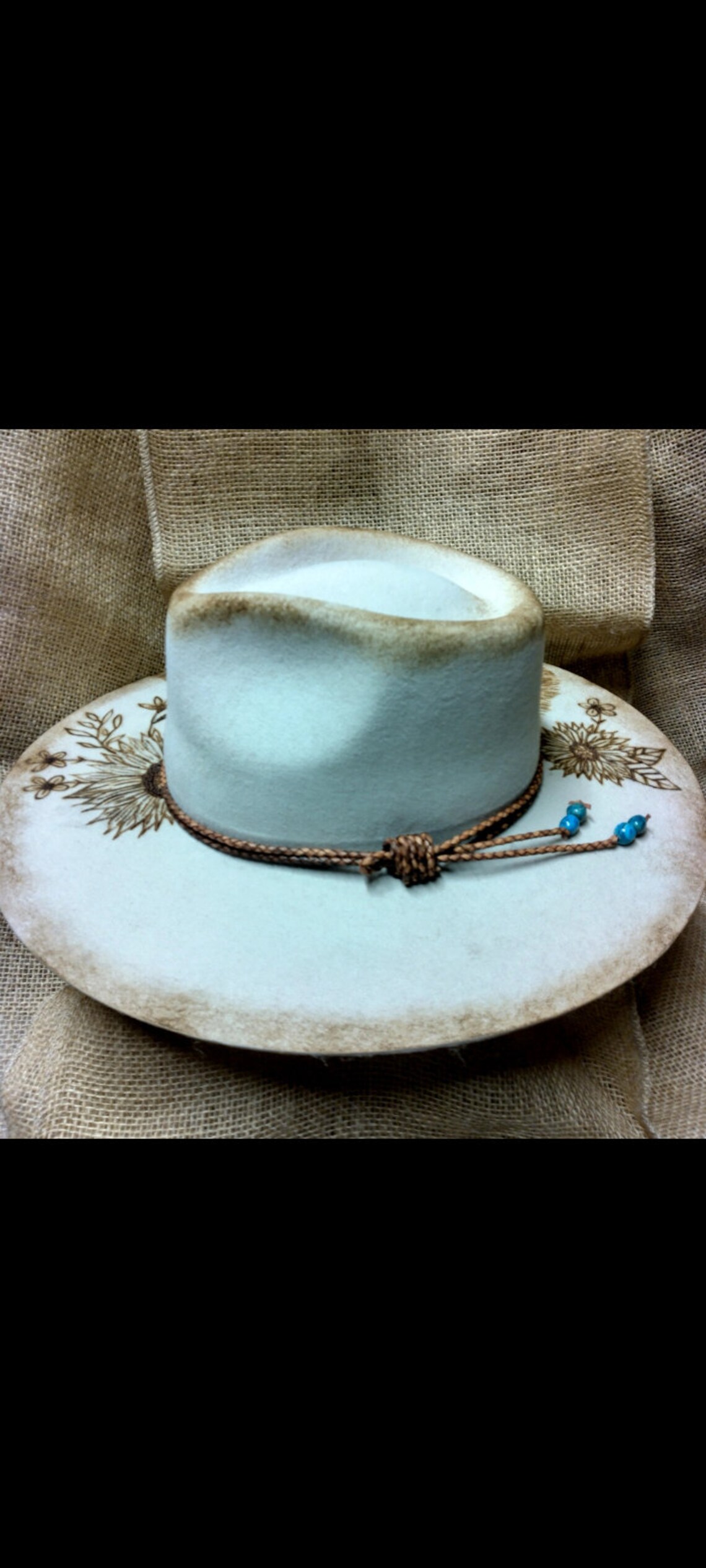 Burned Hat Wide Brim Fedora Wolf Blue Eye - Etsy